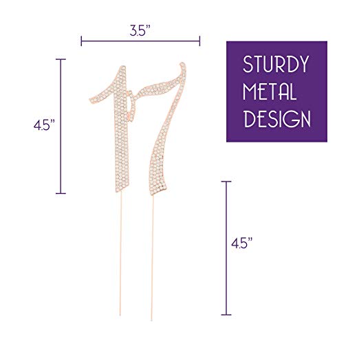 17 Cake Topper - Rose Gold - Ella Celebration